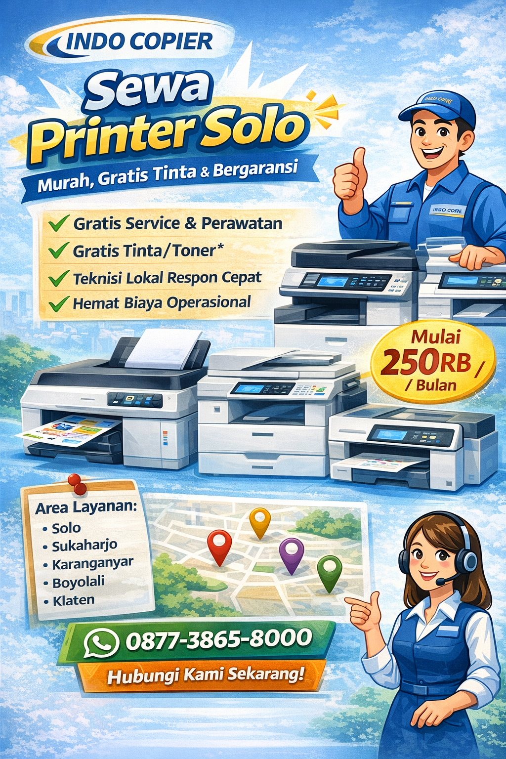 Sewa Printer Solo – INDO COPIER Solusi Cetak Praktis & Hemat - indocopier